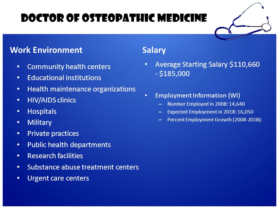 OSTEOPATHIC MEDICINE DOCTOR